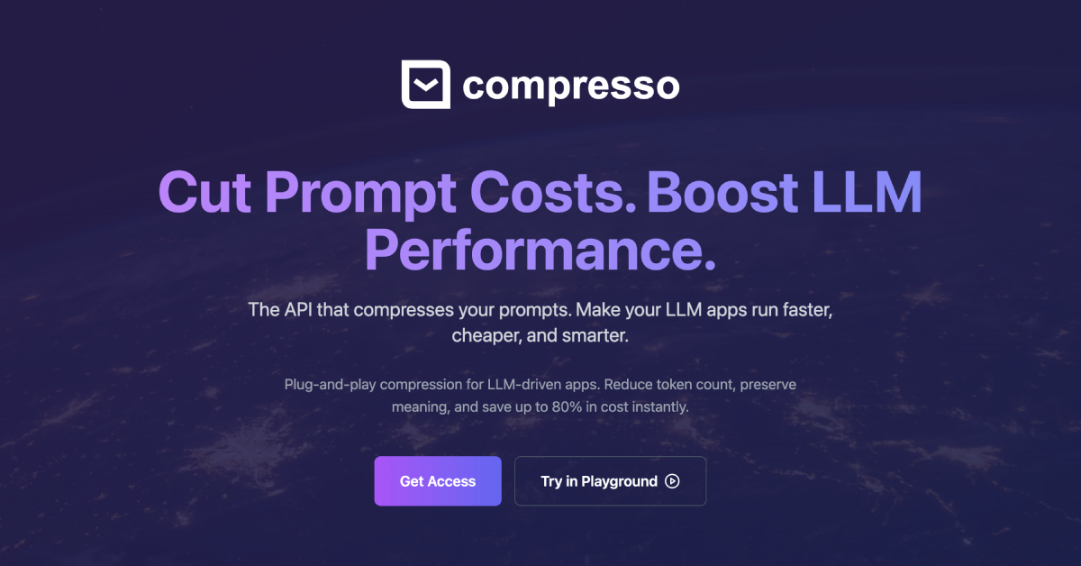 Compresso – Prompt Compression API for LLM Applications.